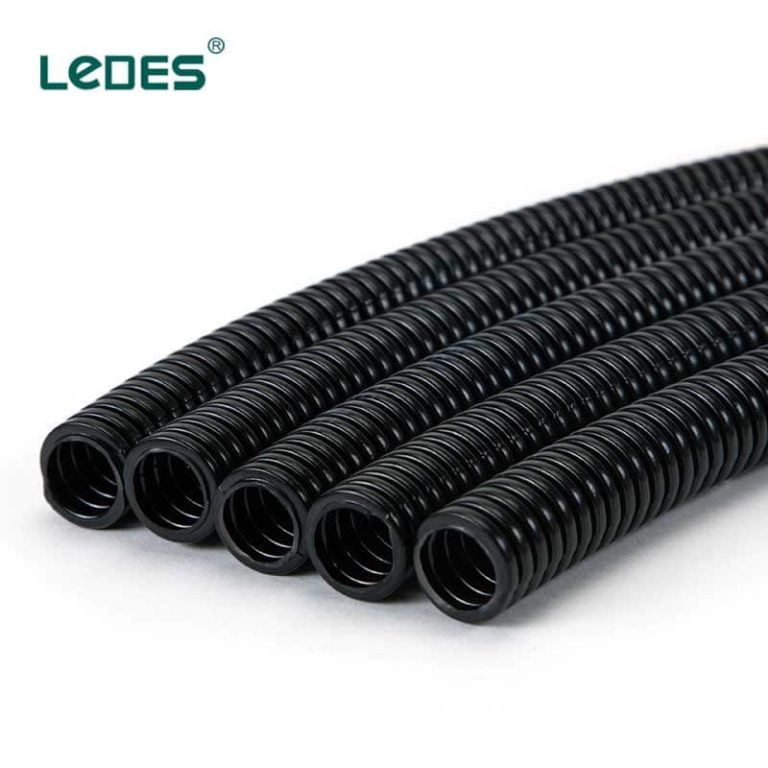 Ledes Corrugated Conduit LSZH Flexible Electrical Pipe Black